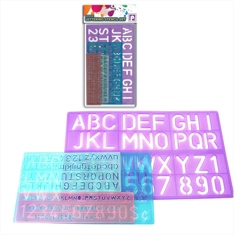 3 Piece Alphabet Lettering Stencil Set For Children And Students ...