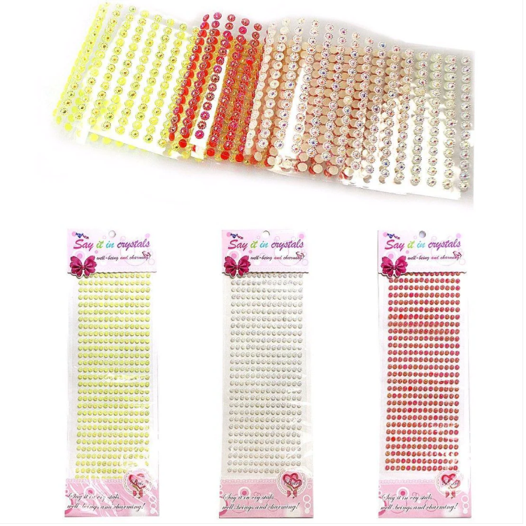 Say it in Crystals Single Sheet Round Gem Stickers Assorted Colours ...